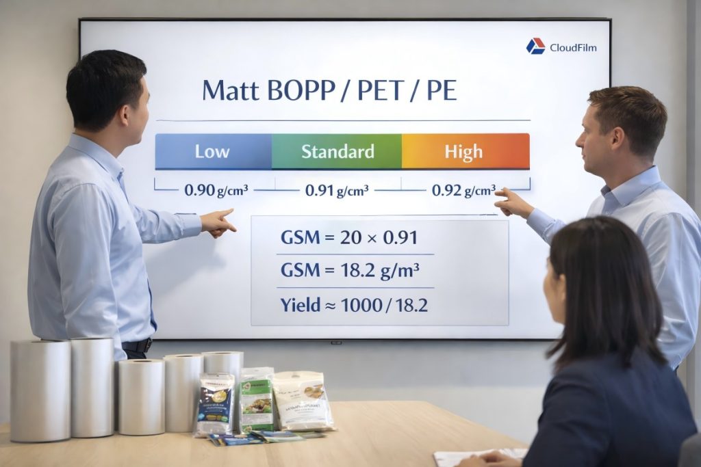 Matt BOPP Film Density: Range, Yield & Applications